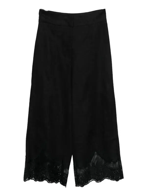 TWINSET Lace-trimmed Trousers - Black