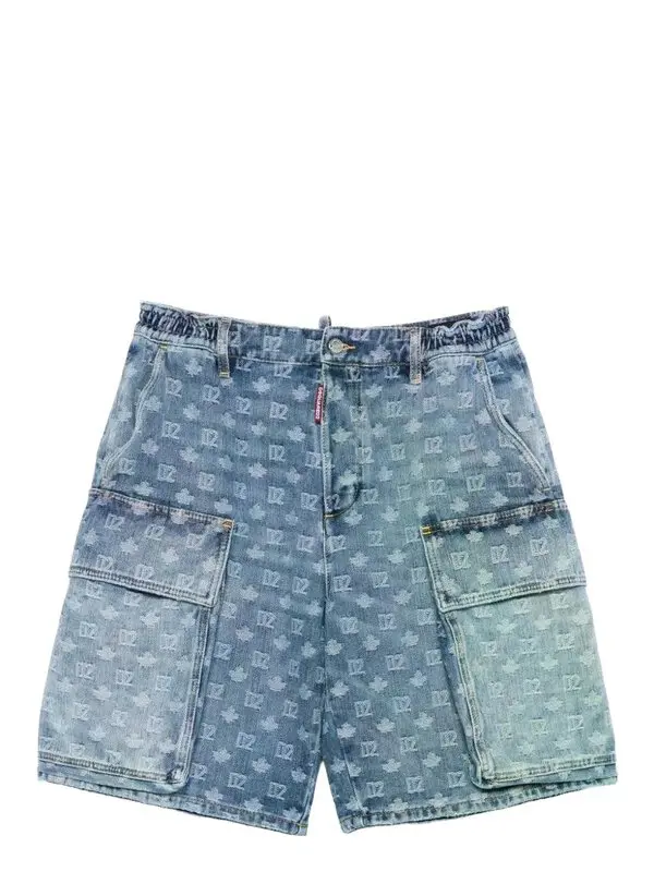 Dsquared2 Monogram Denim Shorts - Blue