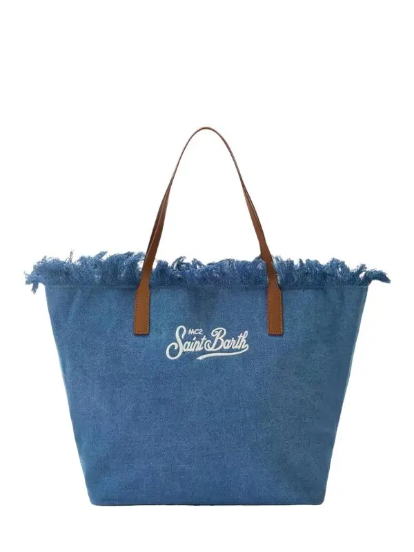 MC2 SAINT BARTH Frayed Beach Bag - Blue