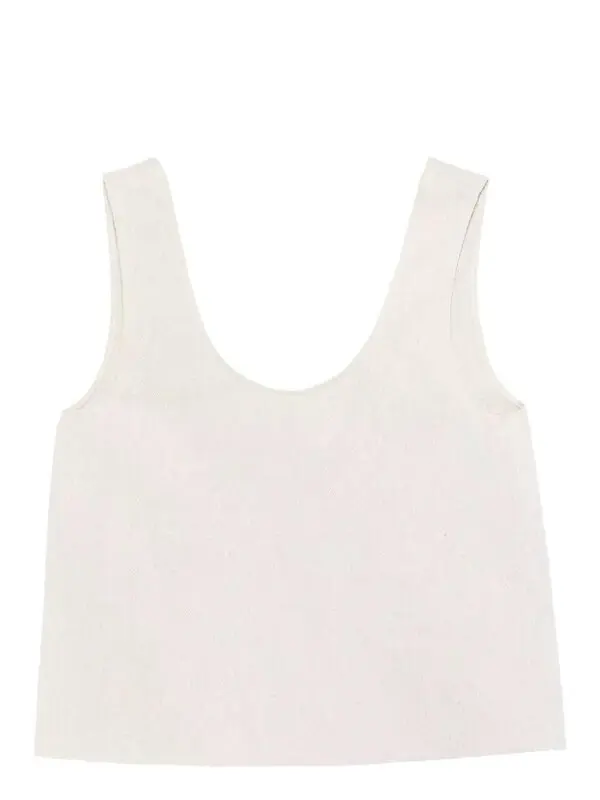 ALYSI Tie-front Cropped Tank Top - Neutrals