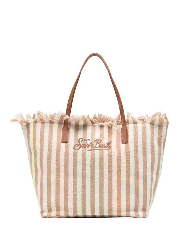 MC2 SAINT BARTH City Striped Tote Bag - White