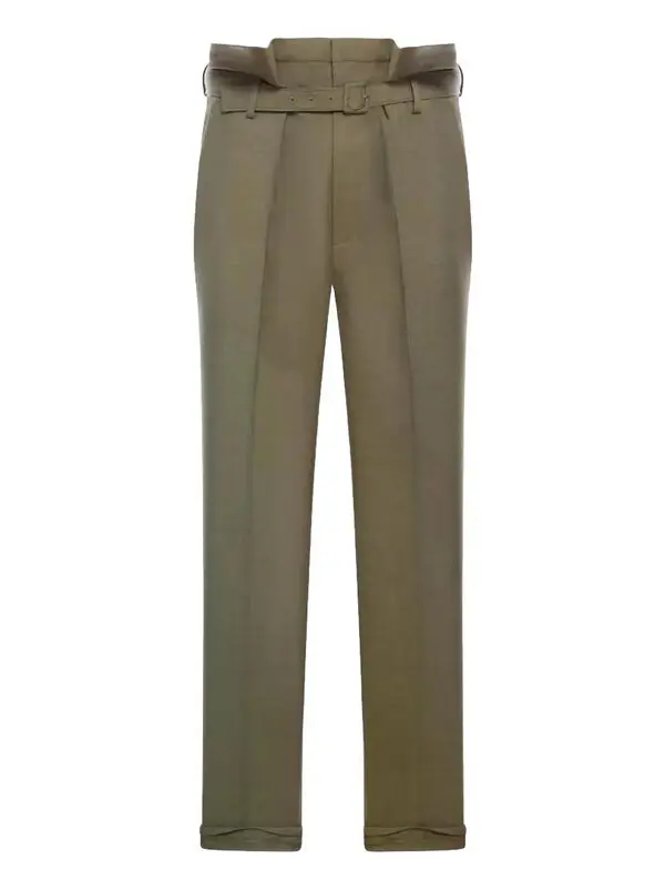 Saint Laurent Buckle Trousers - Green