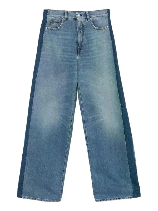 NINE:INTHE:MORNING Five-pocket Wide Leg Jeans - Blue