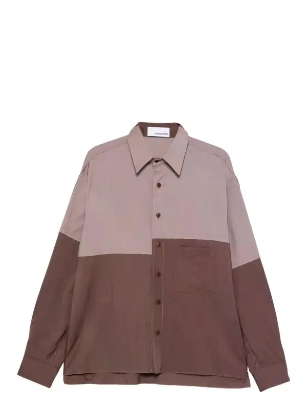 COSTUMEIN Colour-block Pocket Shirt - Brown