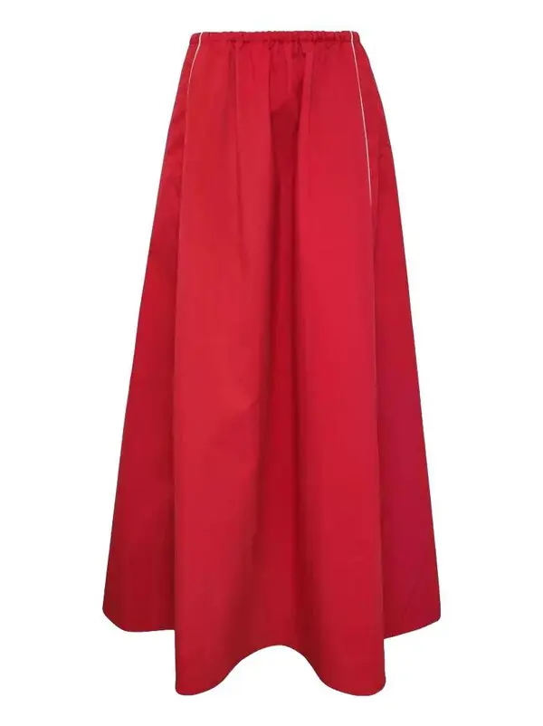 MSGM Gathered Midi Skirt - Red