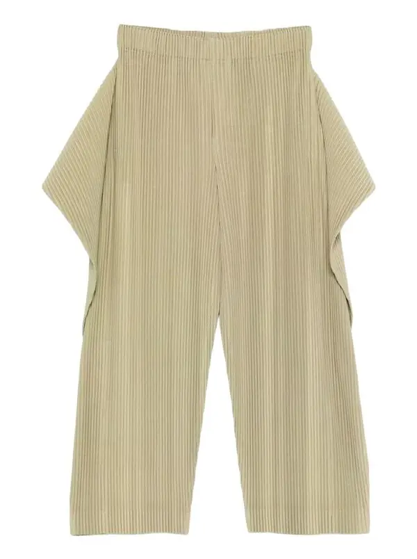 Issey Miyake Pleated Layered Trousers - Green