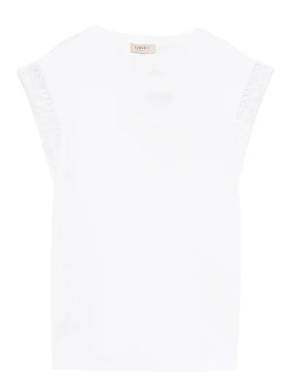 TWINSET Lace-trimmed T-shirt - White