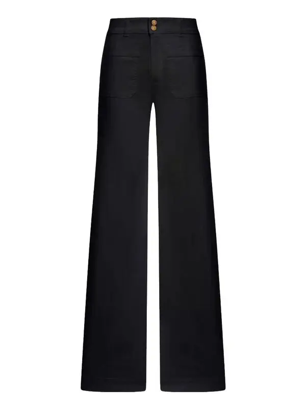 Seafarer Cotton Denim Wide Leg Jeans - Black