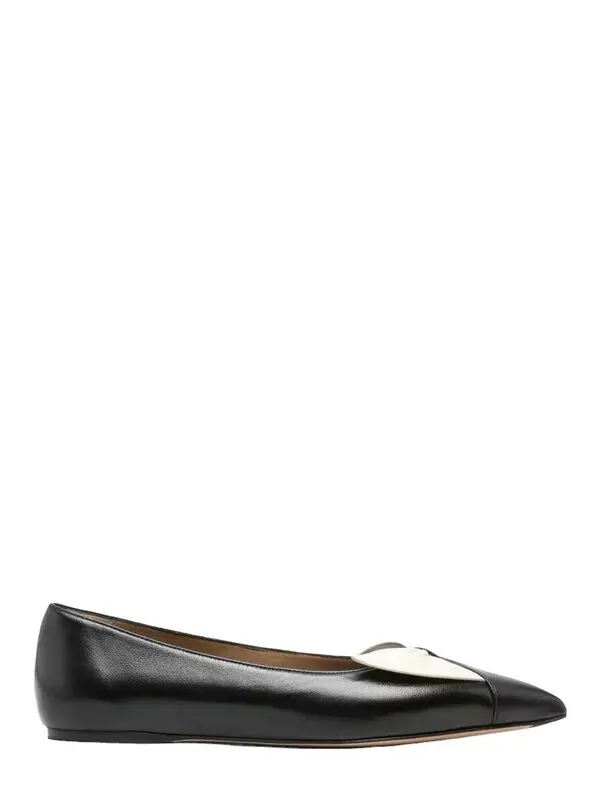 FERRAGAMO Bow Pointed Ballet Flats - Black
