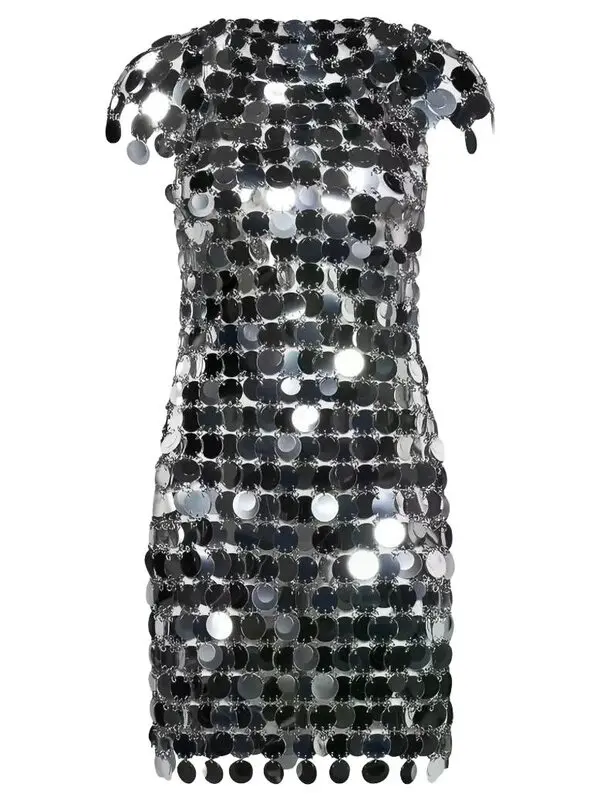 Rabanne Mirror-effect Mini Dress - Silver
