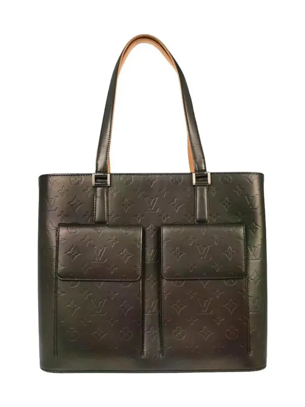 LOUIS VUITTON 2002 Mat Wilwood Embossed Tote Bag - Black
