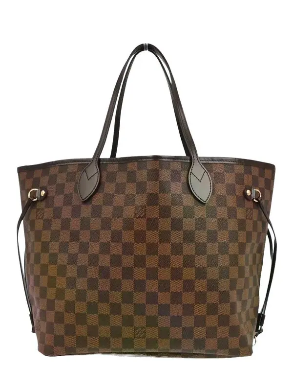 LOUIS VUITTON 2015 Neverfull Mm Checkered Tote Bag - Brown