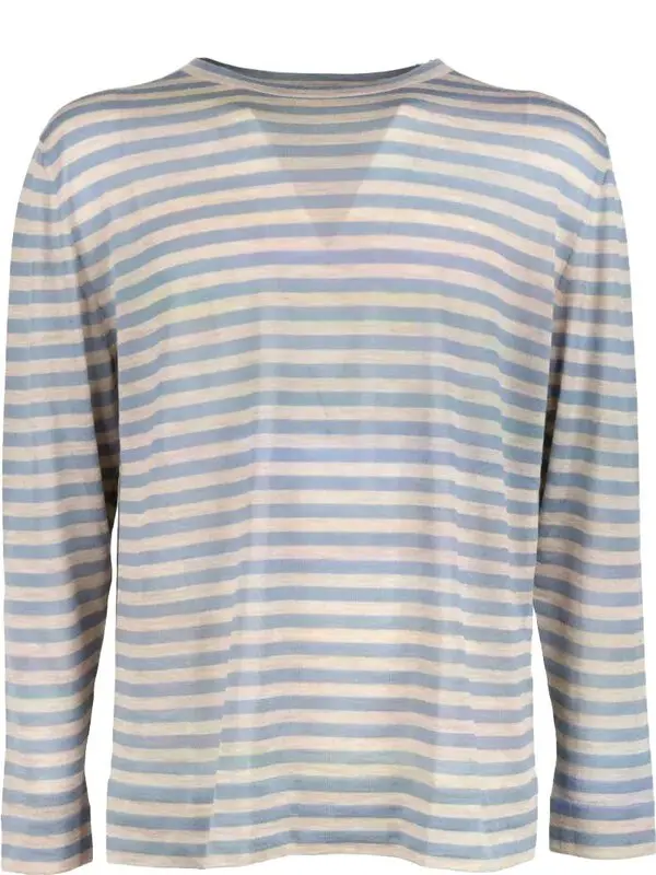 Malo Striped Knitted Sweatshirt - Blue