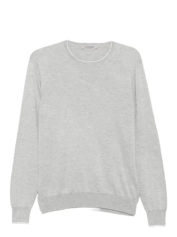 FILERIA Trimmed Knitted Sweater - Grey
