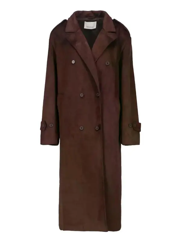 THE FRANKIE SHOP Pembroke Double-breasted Belted Coat - Brown
