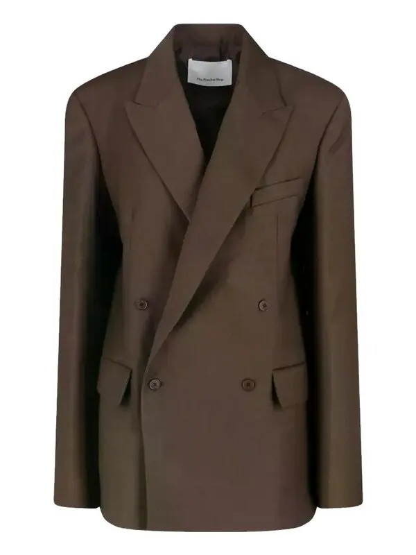 THE FRANKIE SHOP Newark Double-breasted Blazer - Brown