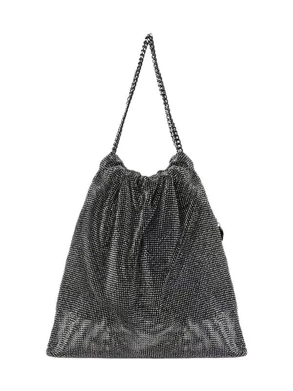 TWENTY FOURHAITCH Strass Mesh Drawstring Shoulder Bag - Grey