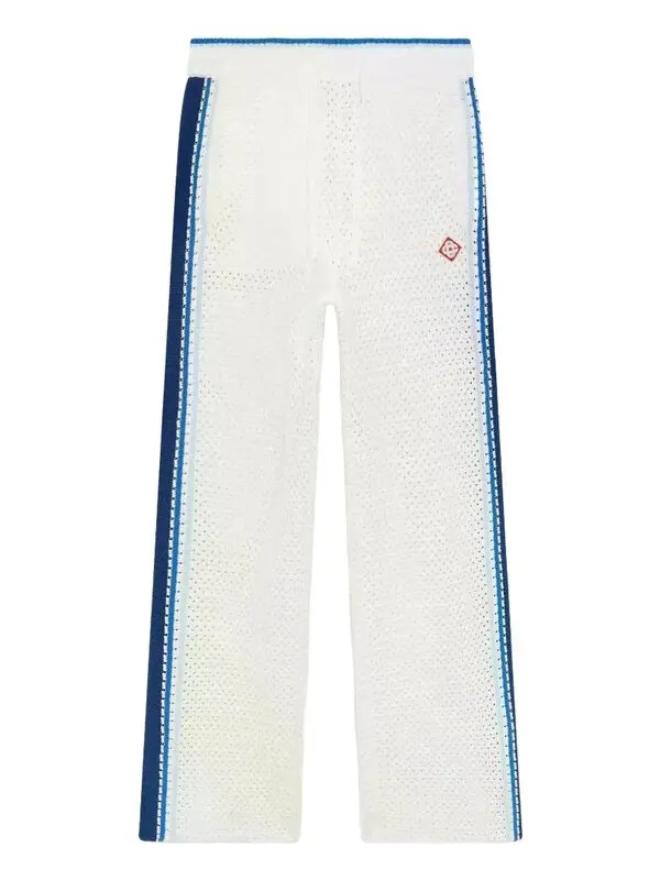 Casablanca Side-stripe Knitted Trousers - White