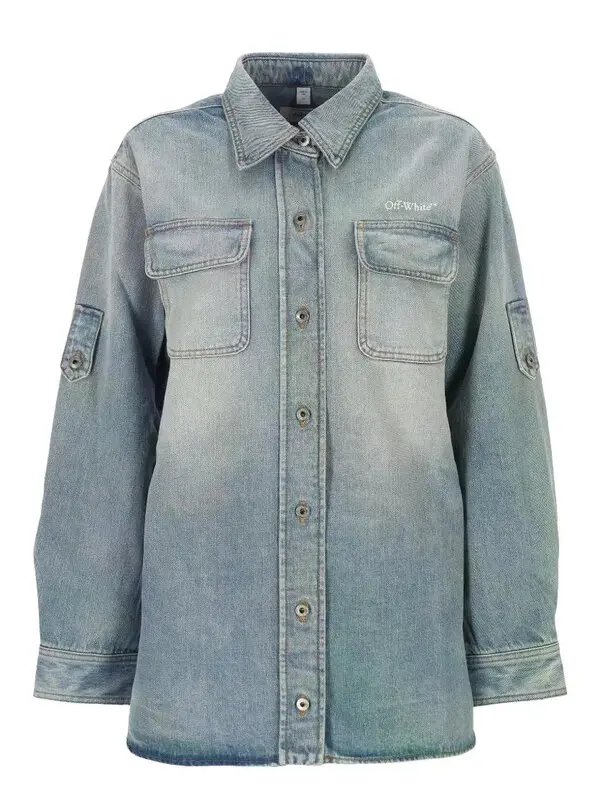 Off-White Buttoned Pocket Shirt - Blue
