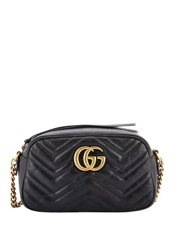 Gucci Gg Marmont Matelasse Leather Shoulder Bag - Black