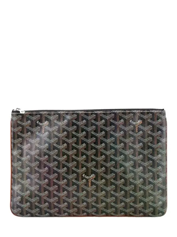 Goyard Senat Zip Coated Canvas Mm Pouch - Black