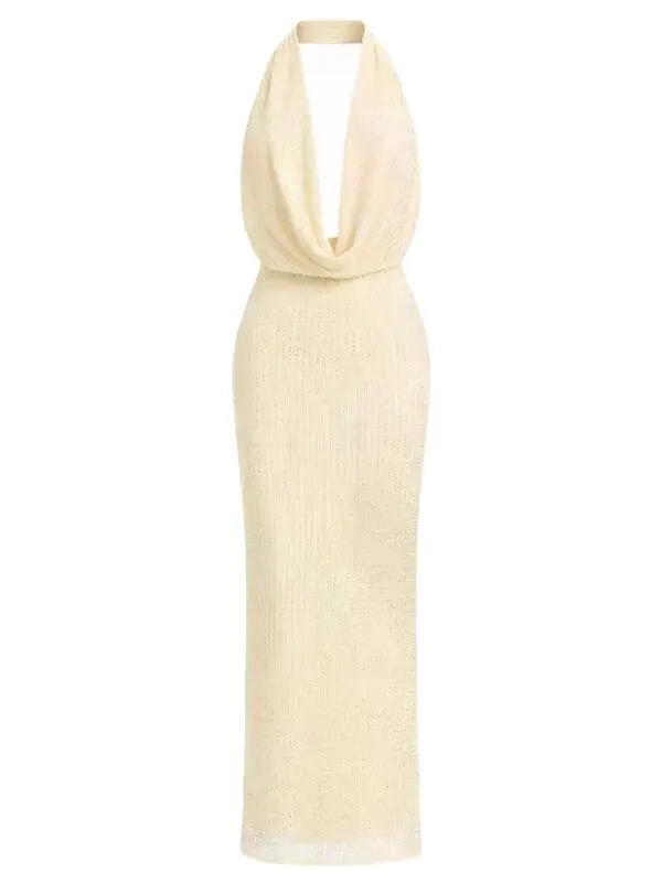 Bardot Nola Cowl-neck Maxi Dress - Neutrals