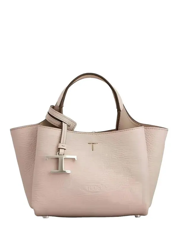 TOD'S T-charm Leather Mini Tote - Pink