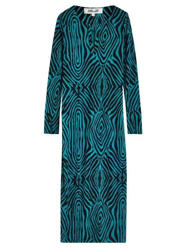 Diane Von Furstenberg Sonca Zebra-print Dress - Blue