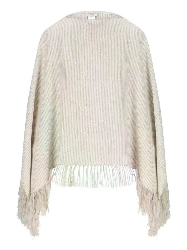 Brunello Cucinelli Tasseled Poncho - Neutrals