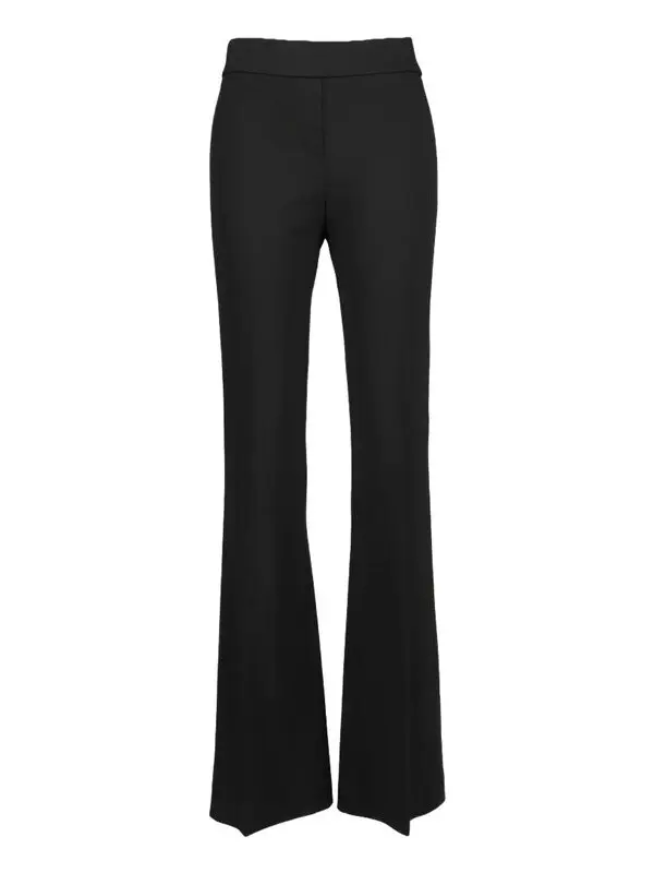 Seductive Pressed-crease Flared Trousers - Black