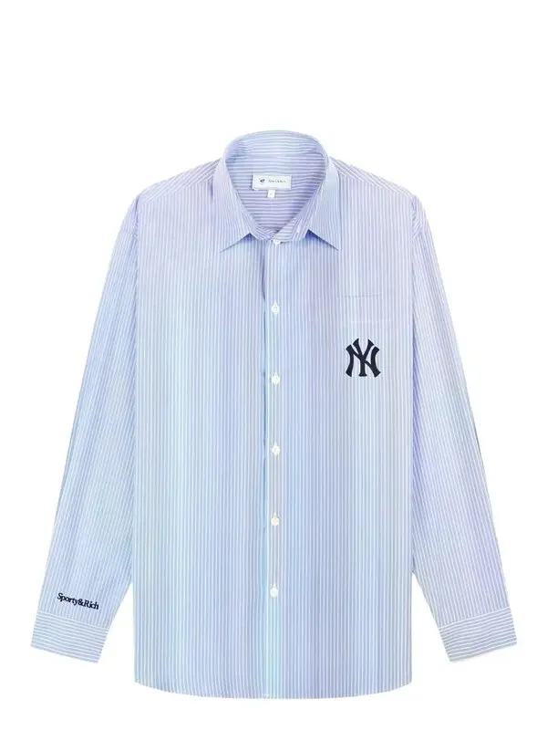 SPORTY & RICH Heritage Yankees Serif Shirt - Blue