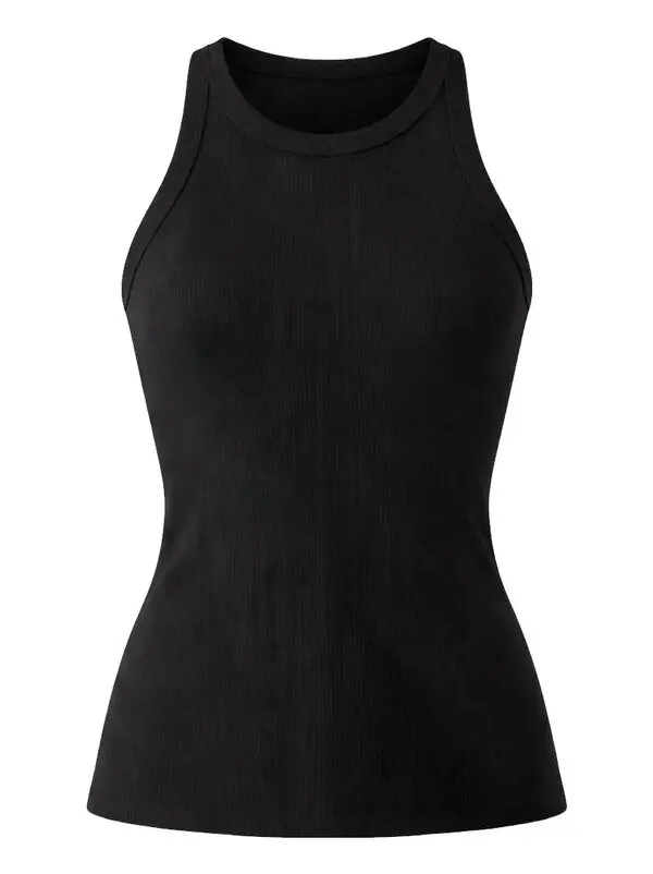 PATRICK ASSARAF Ribbed Tank Top - Black