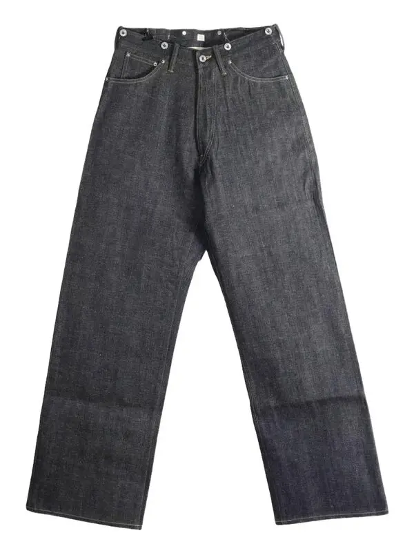TAIGA TAKAHASHI Cinch-strap Straight-leg Jeans - Blue