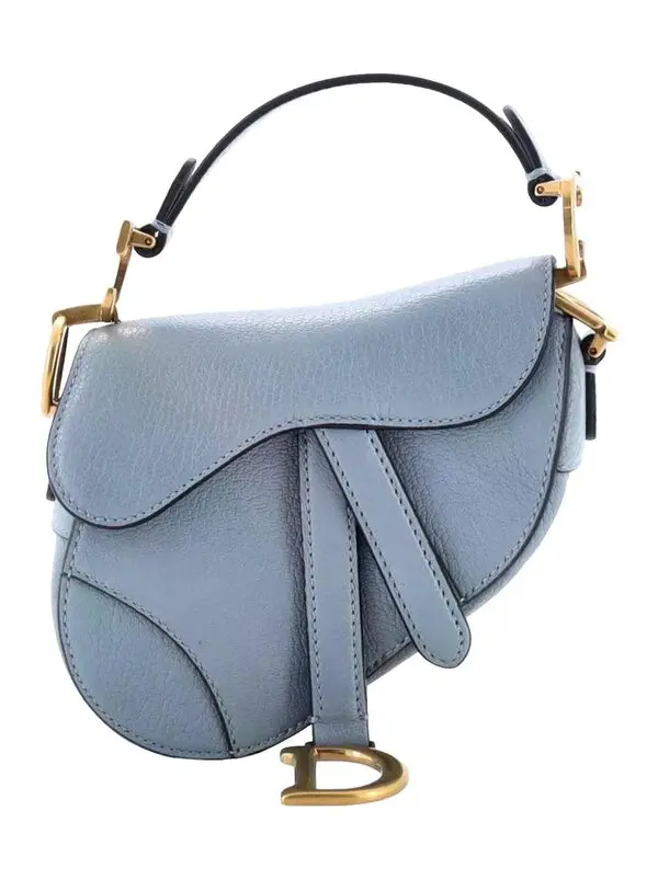 Dior Saddle Handbag Leather Micro Satchel - Blue