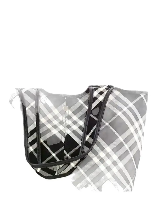 Burberry East-west Vintage Check Canvas Small Tote Bag - Black