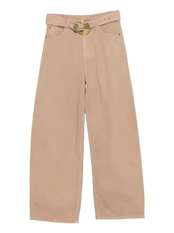 TWINSET Wide Leg Jeans With Belt - Neutrals