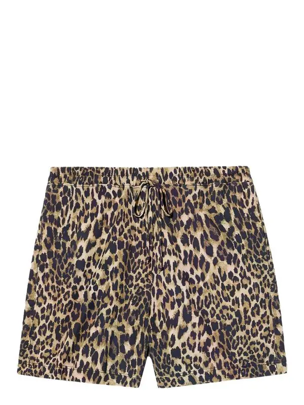 NILI LOTAN Leopard-print Drawstring Shorts - Neutrals