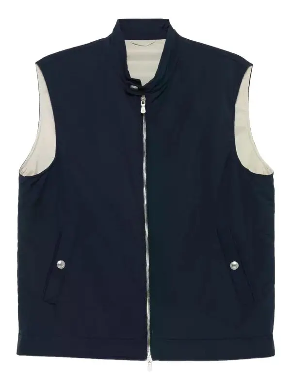 Eleventy Zip Gilet - Blue