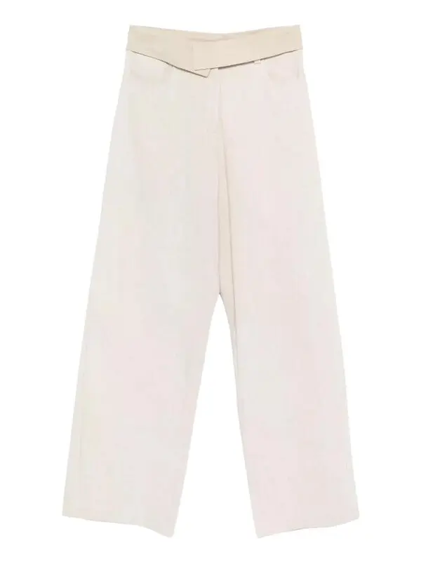ALYSI Contrast-waist Trousers - Neutrals