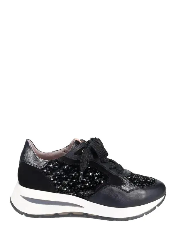 Ron White Sequin-embellished Panelled Sneakers - Black