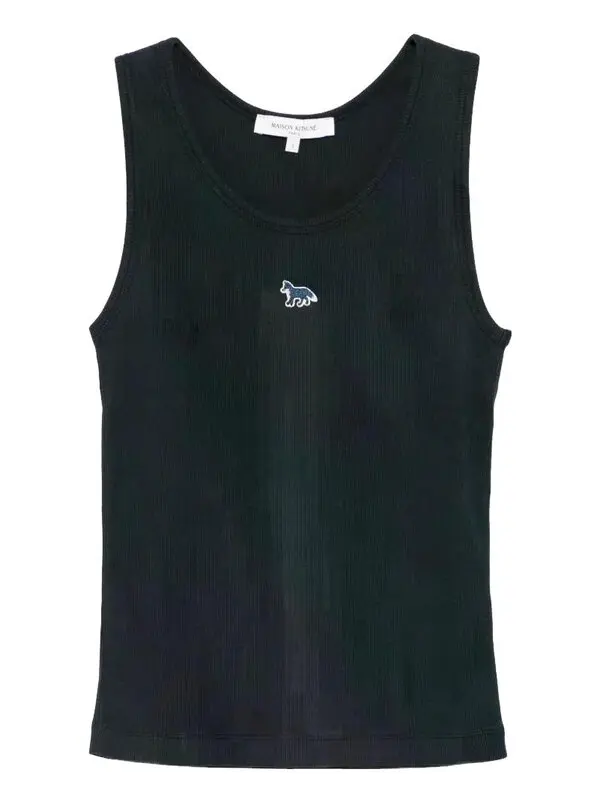 Maison Kitsuné Emblem Ribbed Tank Top - Blue