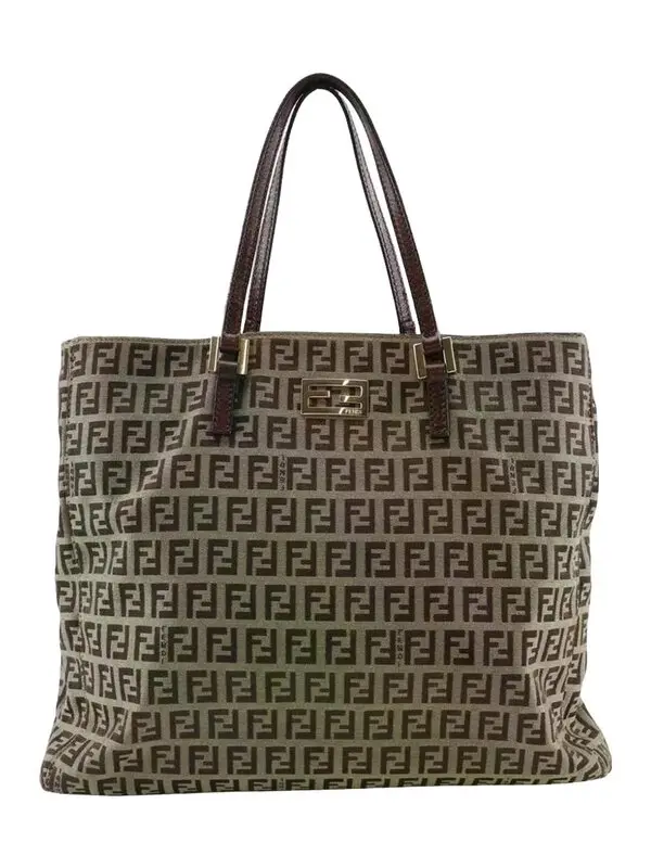 Fendi Zucchino Canvas Tote Bag - Brown