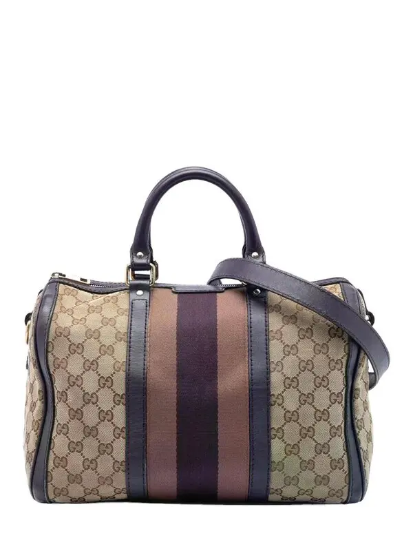 Gucci Gg Canvas Web Joy Boston Bag - Purple