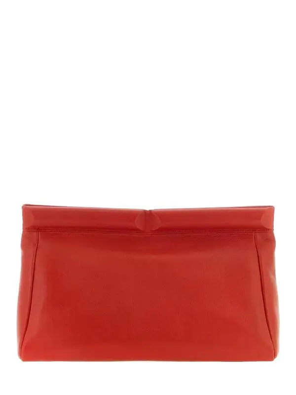 ARMARIUM Embossed-logo Leather Clutch - Red