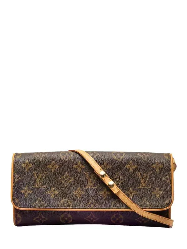LOUIS VUITTON 1999 Monogram Pochette Twin Gm Crossbody Bag - Brown