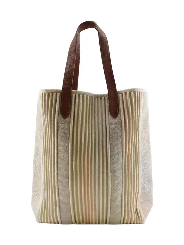 Hermès 2008 Ribbed Canvas Calicut Cabas Tote - Brown
