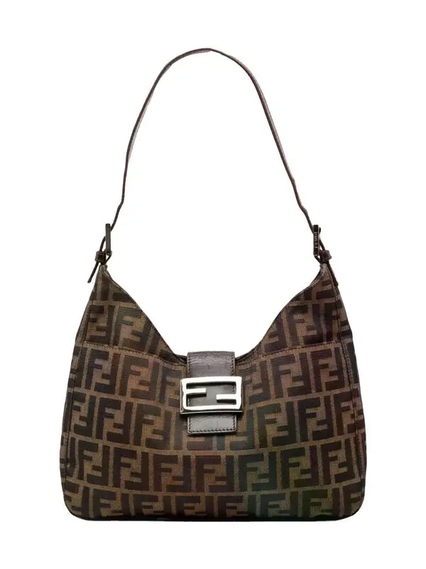 Fendi 2000-2010 Zucca Canvas Shoulder Bag - Brown