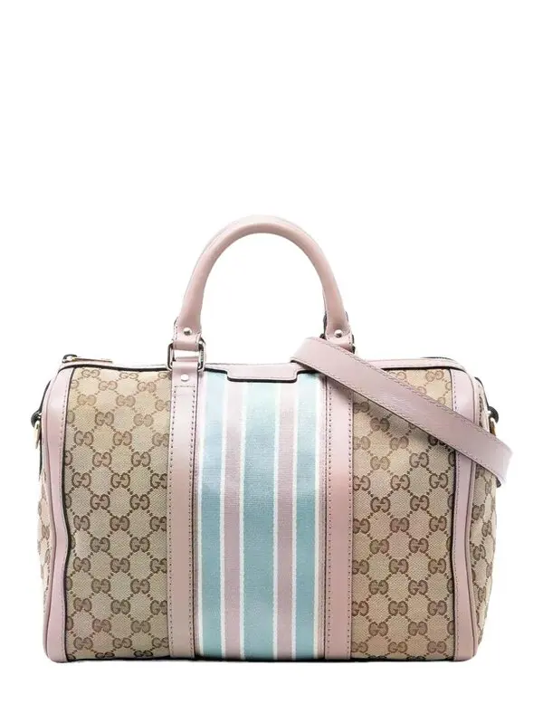 Gucci Gg Canvas Web Joy Boston Satchel - Brown