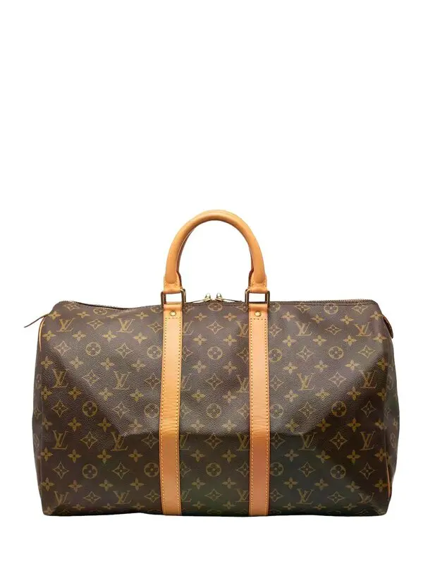 LOUIS VUITTON 1995 Monogram Keepall 45 Travel Bag - Brown