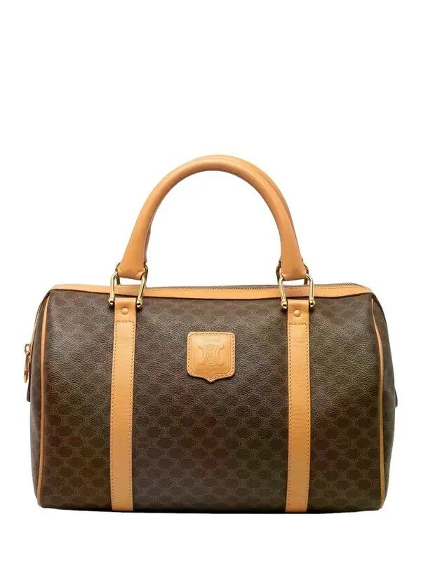 Celine Macadam Coated Canvas Boston Bag - Brown
